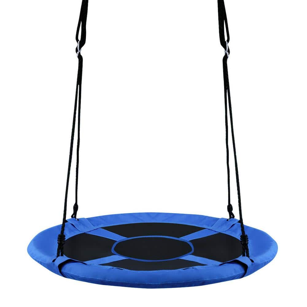 Costway 40 in. Blue Flying Saucer Tree Web Swing Indoor Outdoor Play ...