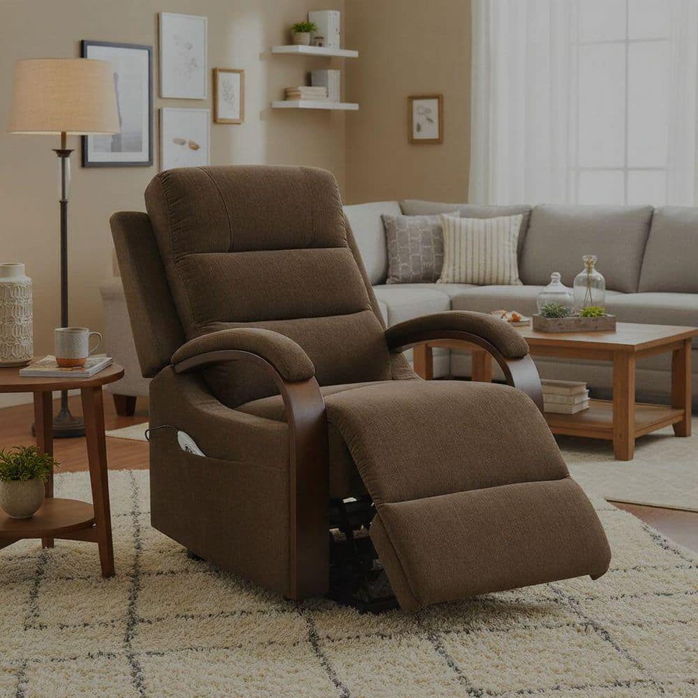 Acme Furniture Bloom Chocolate Chenille Glider Recliner with Lift ...