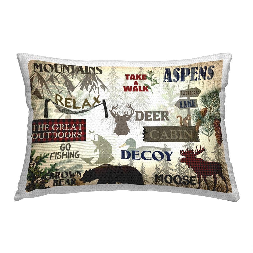 Stupell Industries Rustic Cabin Phrases Multi-Color Rectangular Outdoor ...