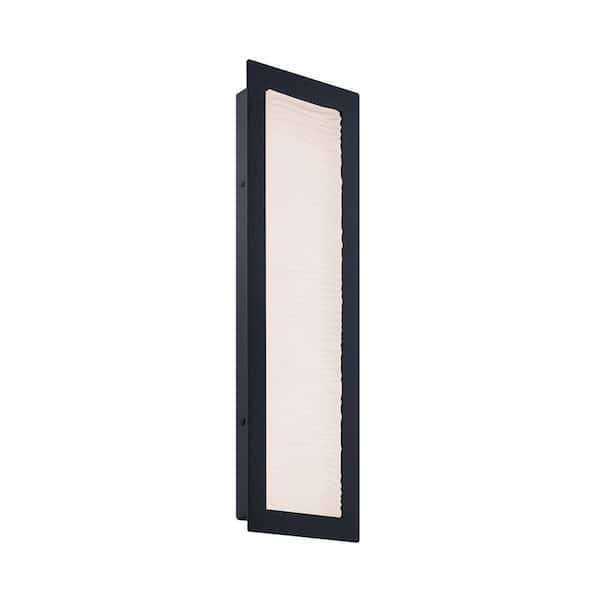 WAC Lighting Wavelet 20 in. Black Indoor/Outdoor Hardwired Wall Sconce ...