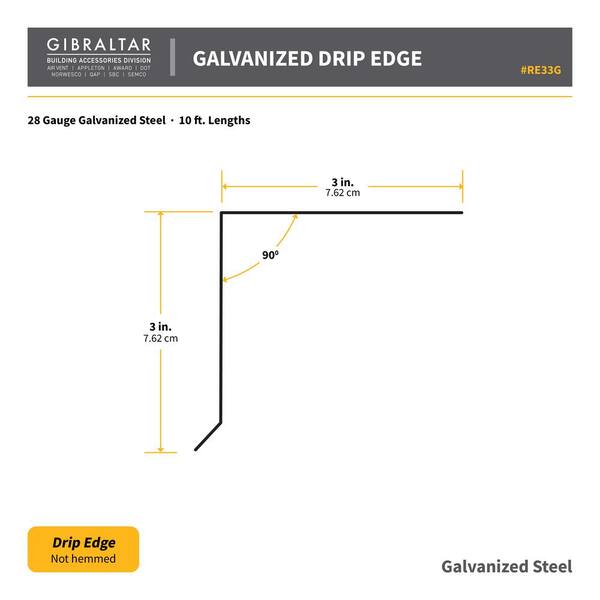 Drip Edge Flashing Size Klauer A2 Galvanized Steel Roof Edge Flashing