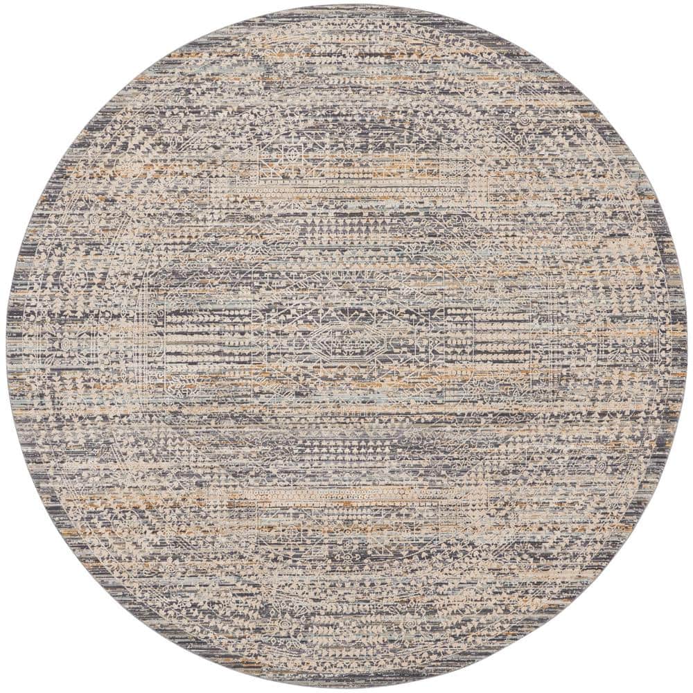 Nourison Lynx Ivory Slate 8 ft. x 8 ft. All-over design Transitional ...