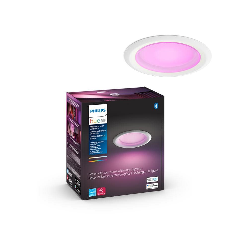 Philips Hue 4 in. LED Color Changing Smart Recessed High Lumen ...