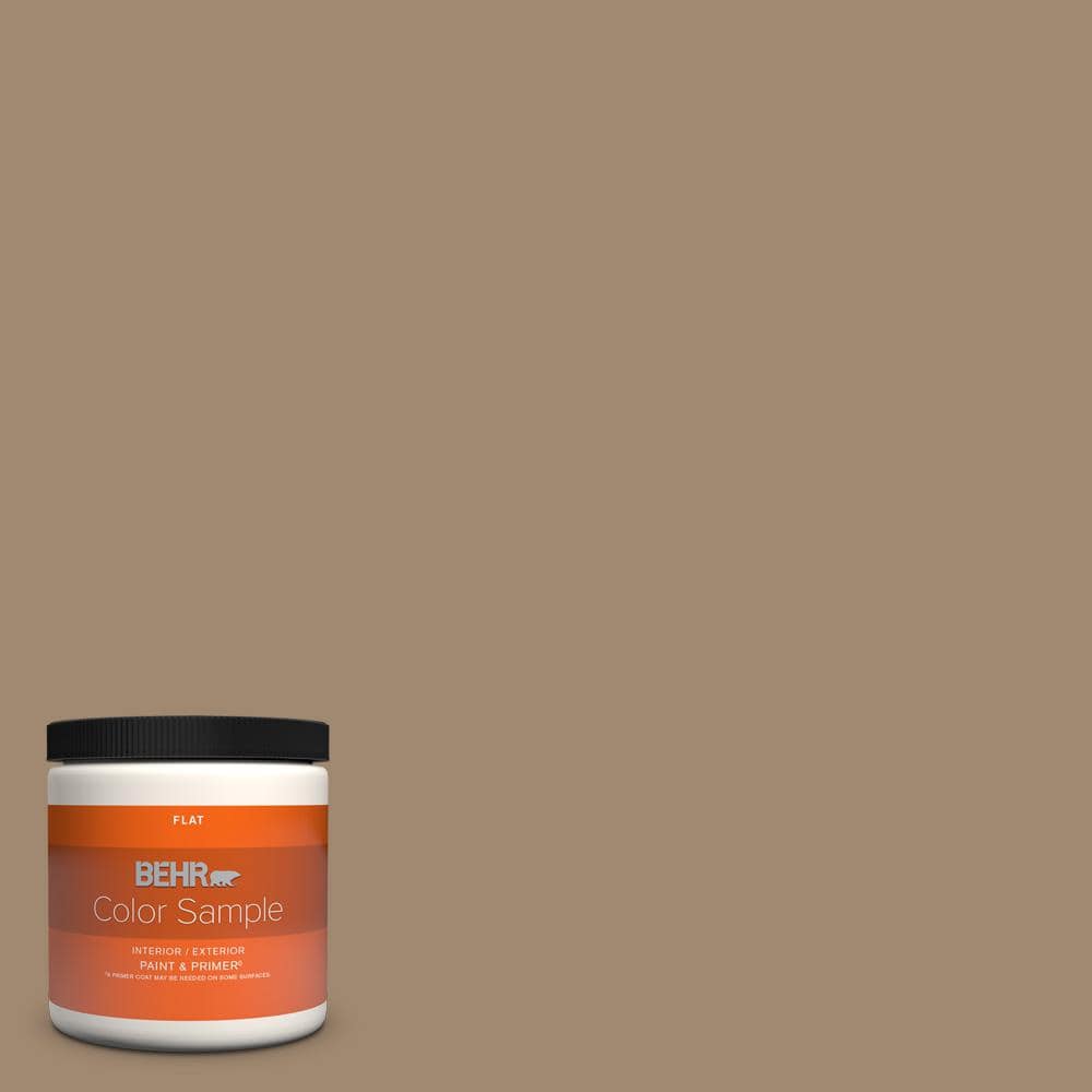 BEHR PREMIUM PLUS 8 oz. #700D-5 Toffee Crunch Flat Interior/Exterior ...