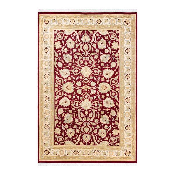 Solo Rugs Mogul One-of-a-Kind Traditional Red 4 ft. 2 in. x 6 ft. 3 in ...