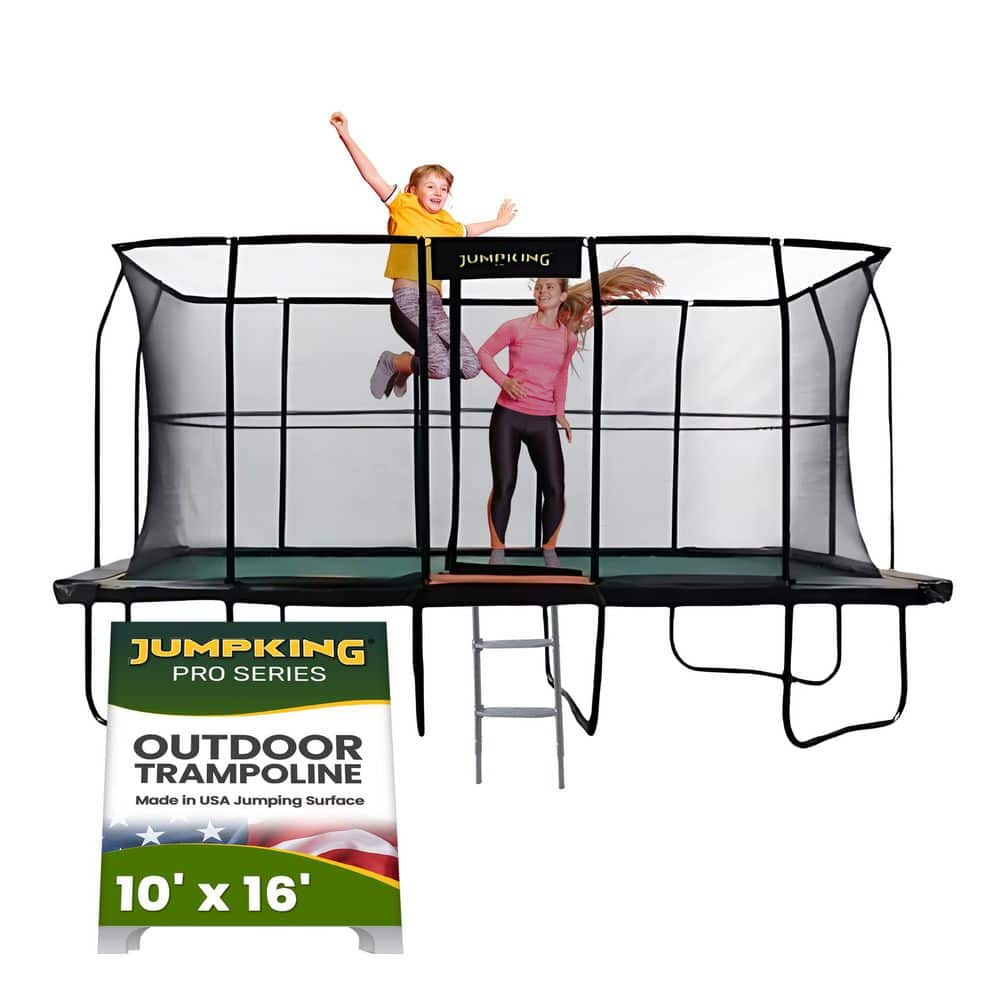 JUMPKING 10 ft. x 16 ft. Pro Rectangular Trampoline Version 2 ...