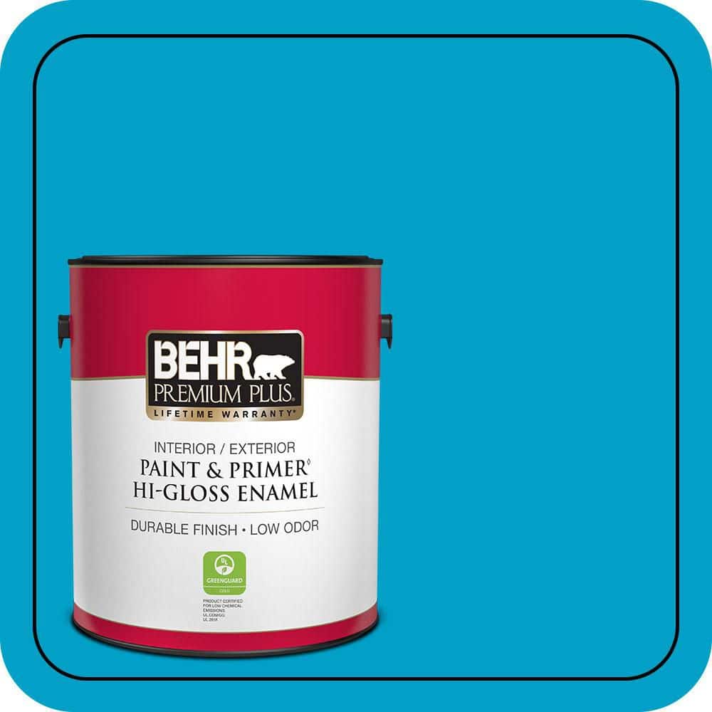 BEHR PREMIUM PLUS 1 gal. #P490-5 Yucatan Hi-Gloss Enamel Interior ...