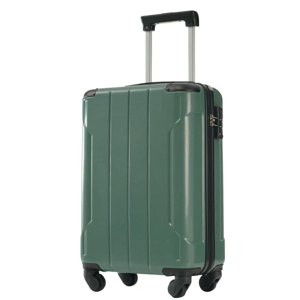 LIVACA 1-Piece Green Lightweight ABS Plastic Hardshell Spinner TSA Lock ...