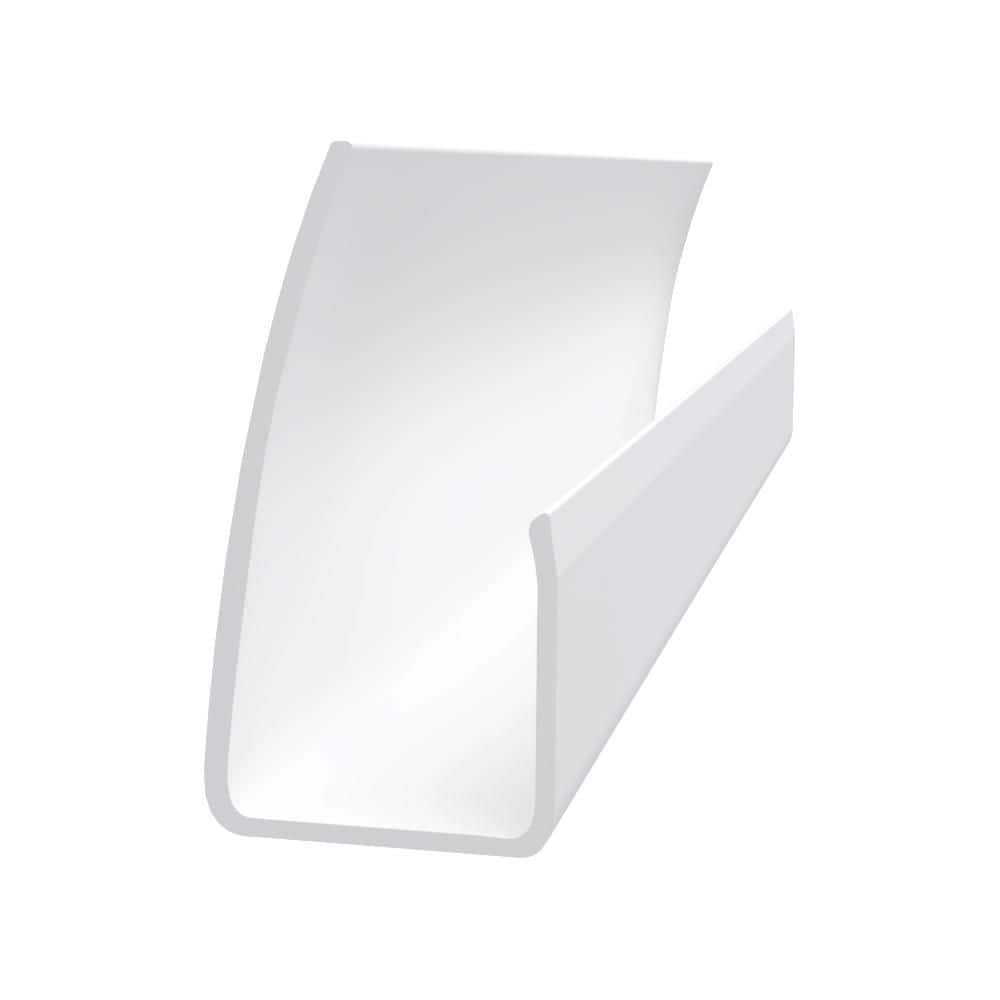 Trusscore 3/4 in. x 1-3/8 in. x 8 ft. Slatwall J Channel White PVC Trim ...