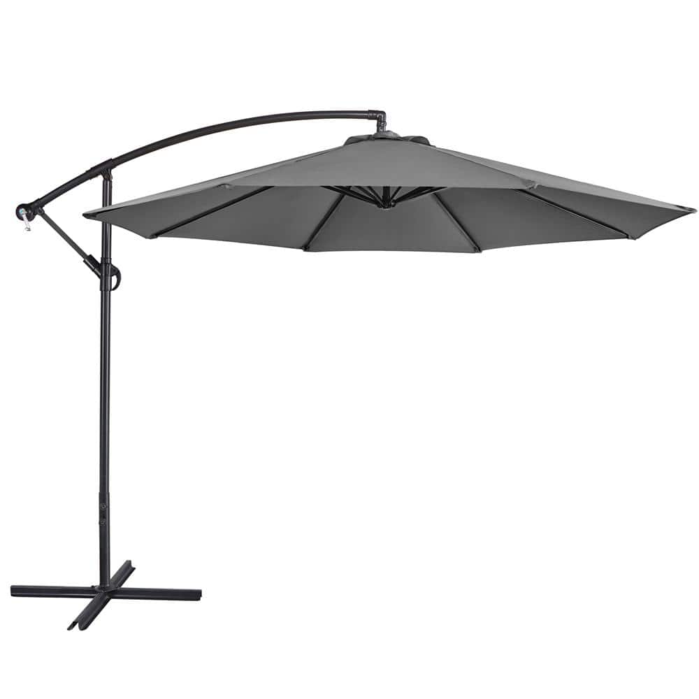 Yaheetech 10 ft. Patio Offset Umbrella Cantilever Umbrella with Crank ...