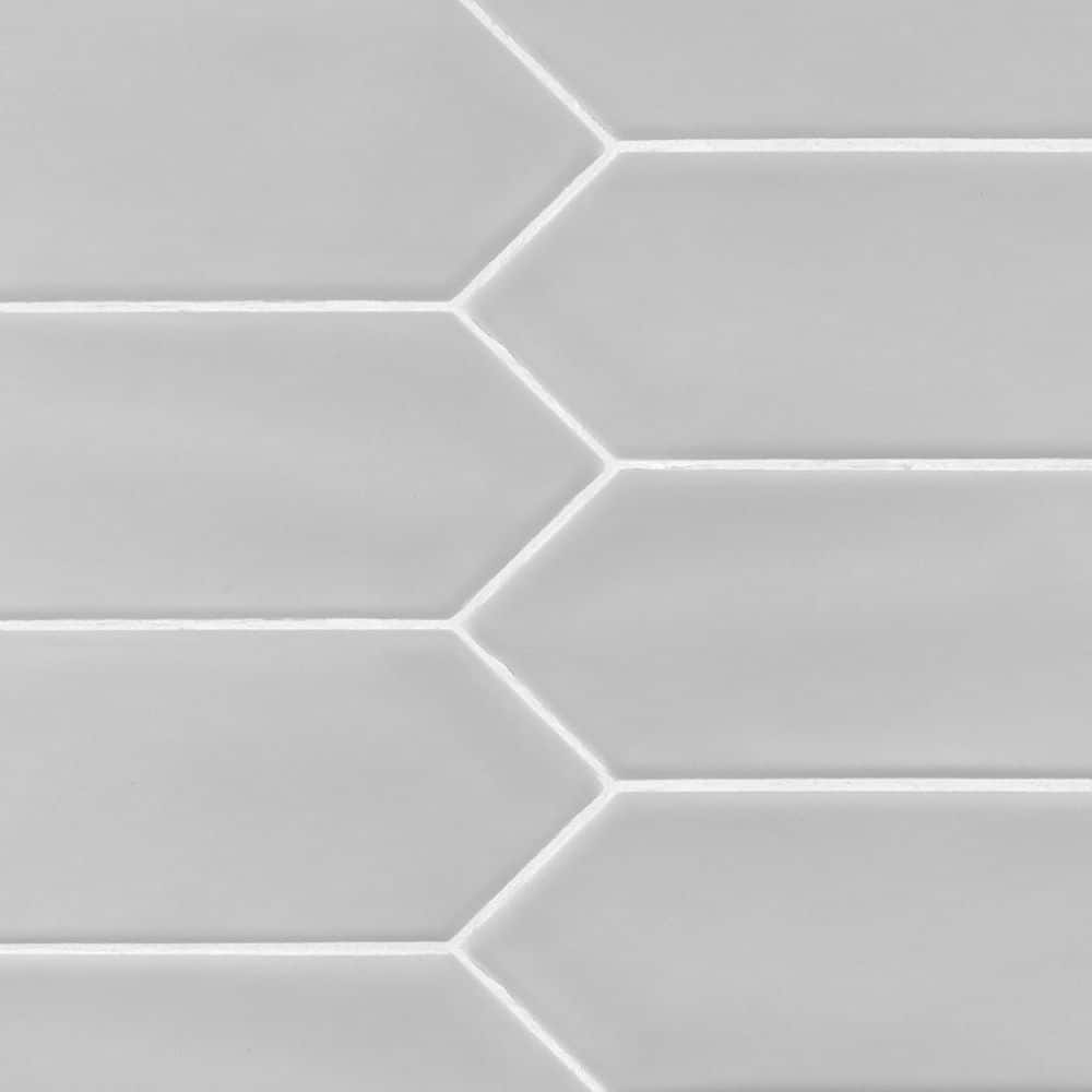 Jeffrey Court Matte Grey 3 in. x 12 in. Ceramic Picket Wall Tile (9.33 ...
