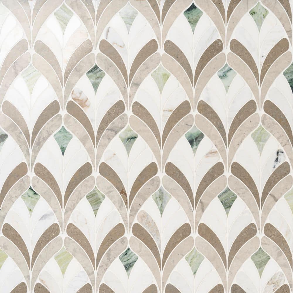 Ivy Hill Tile Bloom Grigio Gray Floral 14.09 in. x 15.15 in. Polished ...