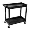 H Wilson E Series 18 in. W x 35 in. L 2-Tub Shelf Utility Cart, Black ...