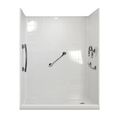 Ella Freedom 37 in. x 48 in. x 78 in. Barrier Free Roll-In Shower Kit ...