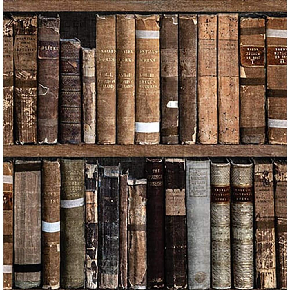 SURFACE STYLE By the Book Vintage Vinyl Peel and Stick Wallpaper Roll ...