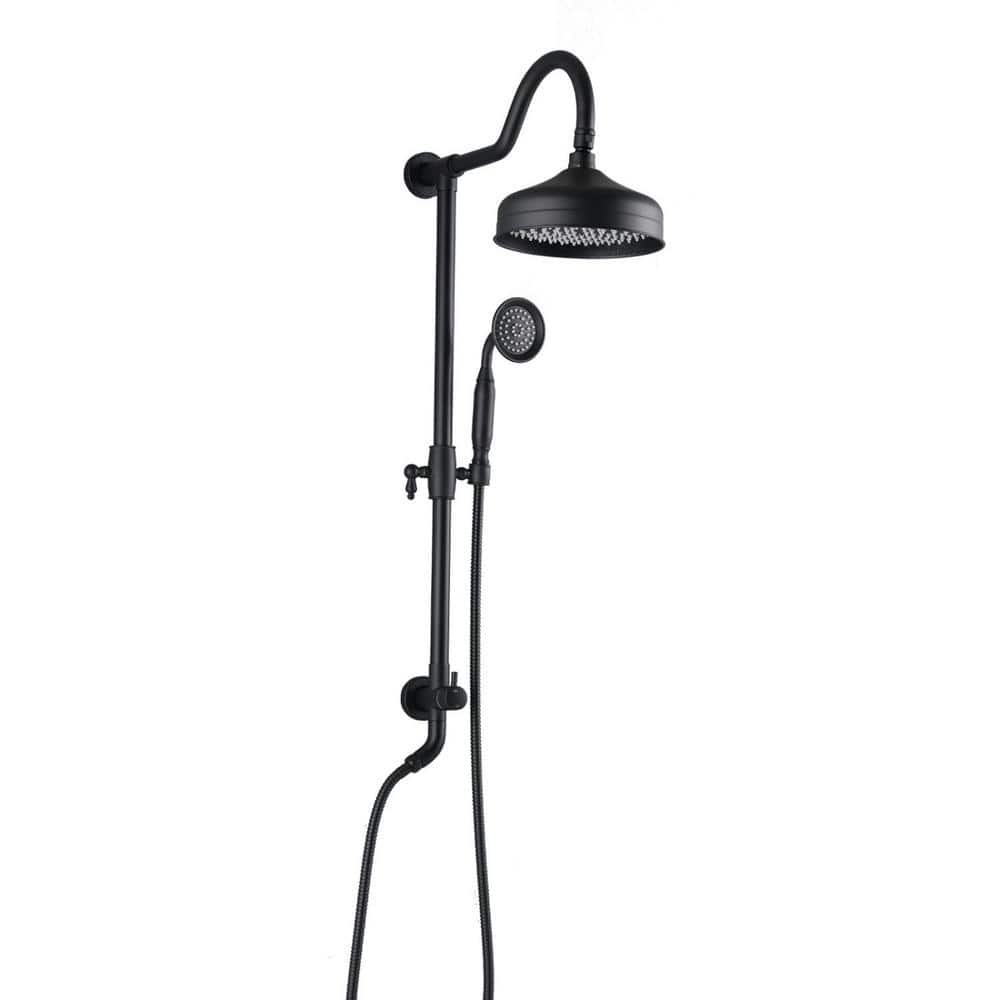 Lukvuzo 8 in. 2-Jet Shower System with Rain Showerhead and Hand Shower ...