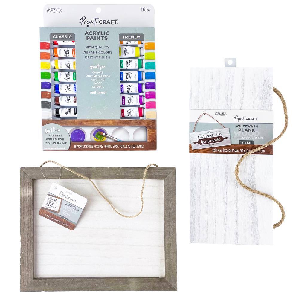 ArtSkills Project Craft Wood Plank Sign Kit with 2-Blank Plaques ...