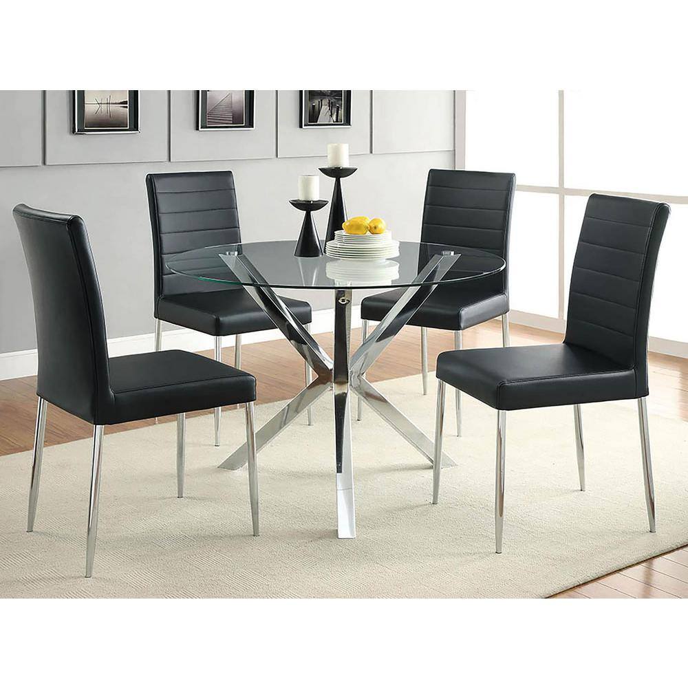 Coaster Maston Black Faux Leather Dining Chairs Set of 4 120767BLK ...