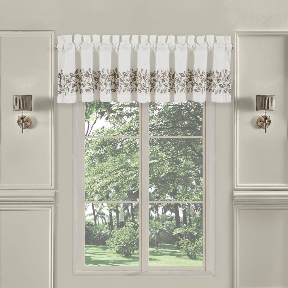J QUEEN NEW YORK INC Laurel White Polyester Window Straight Valance ...