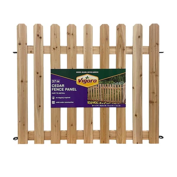 Vigoro 37.1 in. H x 45.35 in. W Cedar Garden Fence Panel 860664 The Home Depot