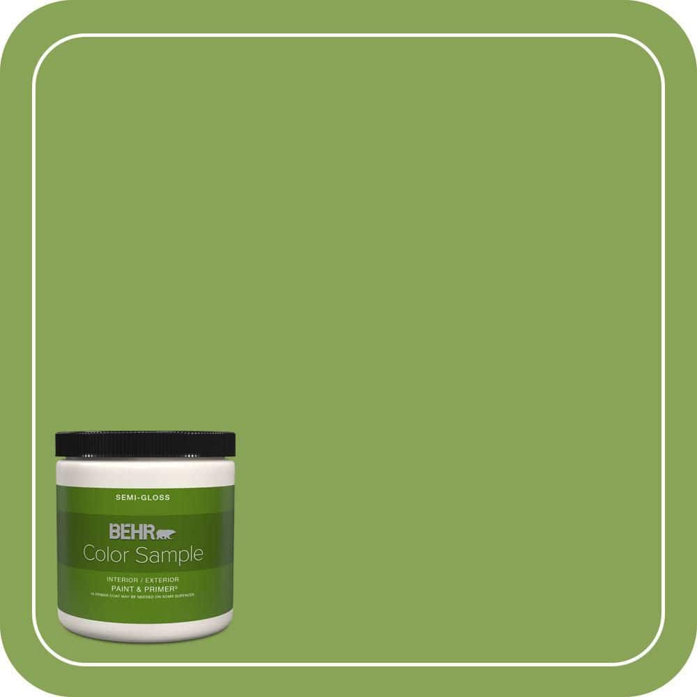 BEHR PREMIUM PLUS 8 oz. #P370-6 Salamander Semi-Gloss Interior/Exterior ...