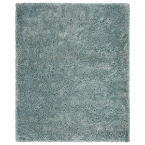 SAFAVIEH Toronto Shag Blue 4 ft. x 6 ft. Solid Area Rug SGT501M-4 - The ...