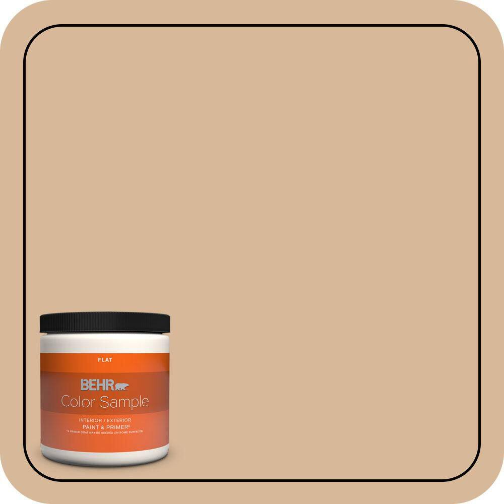 BEHR PREMIUM PLUS 8 oz. #S260-3 Dusty Gold Flat Interior/Exterior Paint ...