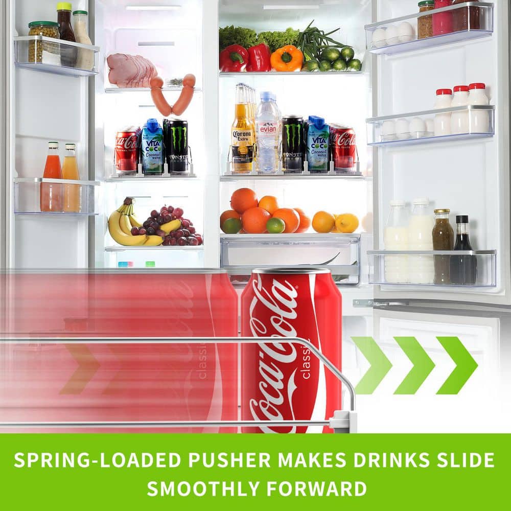 Wudkey 5-Piece White Drink Organizer for Fridge Holds up to 25-Cans ...