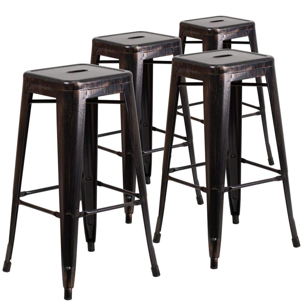 Carnegy Avenue Stackable Metal Outdoor Bar Stool (4-Pack) CGA-CH-138588 ...