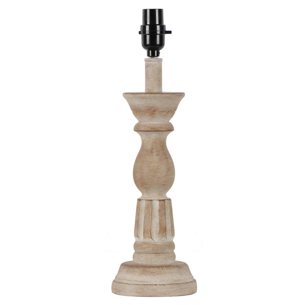 Hampton Bay Mix and Match 17 in. H White Wash Wood Midsize Lamp Base ...