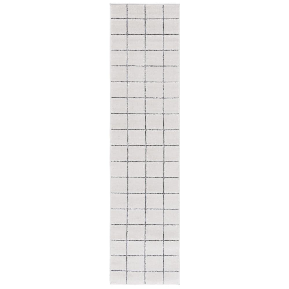 SAFAVIEH Stella Ivory/Gray 2 ft. x 8 ft. Geometric Tile Runner Rug ...