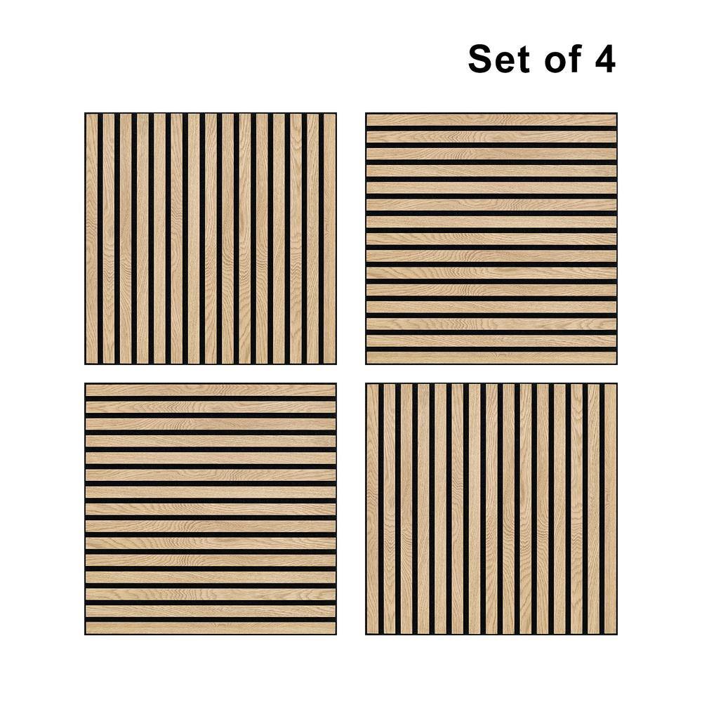 0.7 in. x 2 ft. x 2 ft. Square Acoustic Panels, Oak Veneer MDF ...