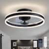 ANTOINE 20 in. LED Modern Indoor Black Dimmable Flush Mount Hidden ...