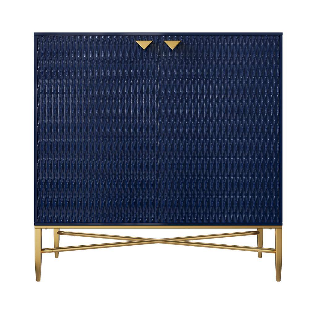 Boyel Living 32.8 in. H 2 Door Blue Locker Accent Storage Cabinet with ...