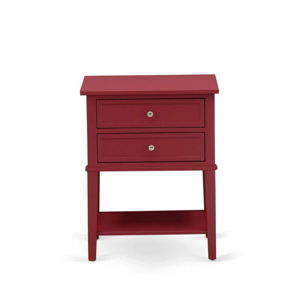 HOME IMPORTS EMPORIUM Nightstand 16 in. x 22 in. Burgundy Rectangle ...