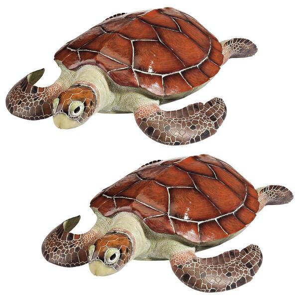 Design Toscano Flat Back Sea Turtle Statue Set (2-Piece) QM925175 - The ...