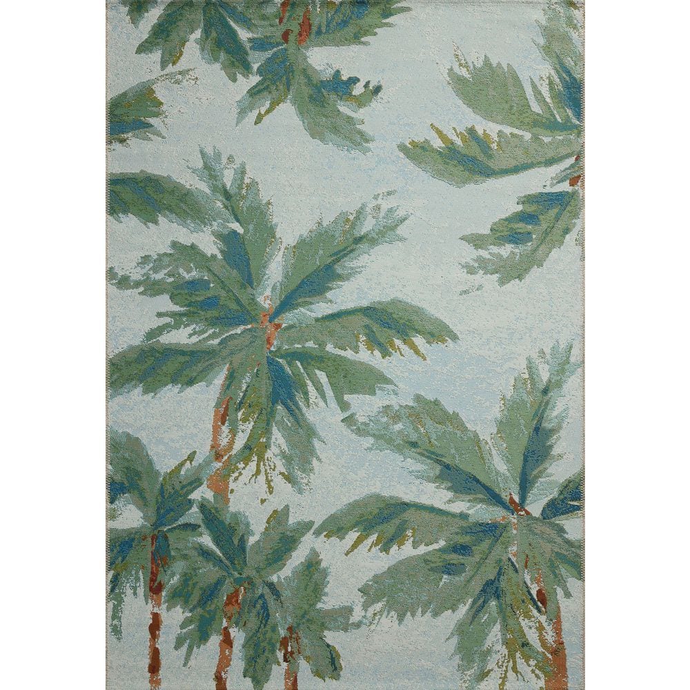 Loloi Botanical Sky / Green 3 ft. 11 in. x 5 ft. 11 in. Indoor/Outdoor ...