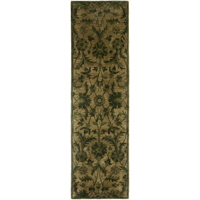 SAFAVIEH Antiquity Olive/Green 9 ft. x 12 ft. Floral Area Rug AT824A-912