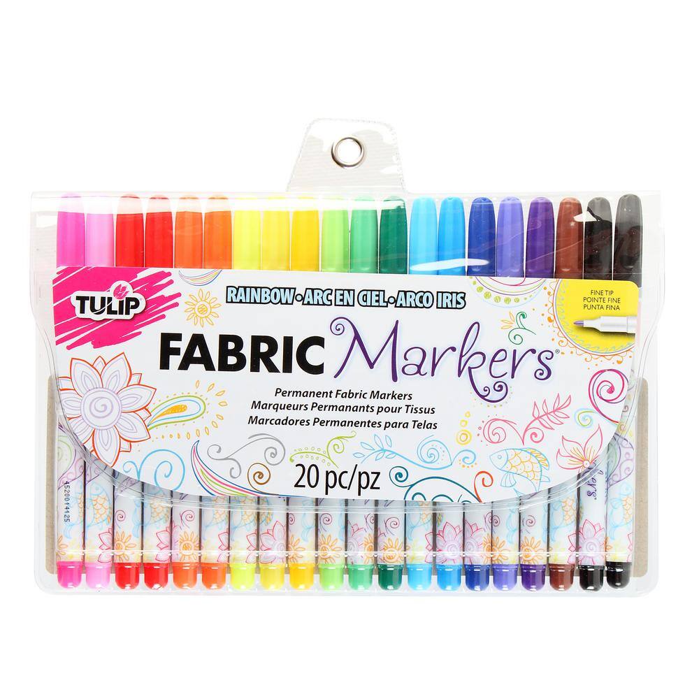 Tulip Permanent Nontoxic Fabric Markers (20-Pack)-28976 - The Home Depot