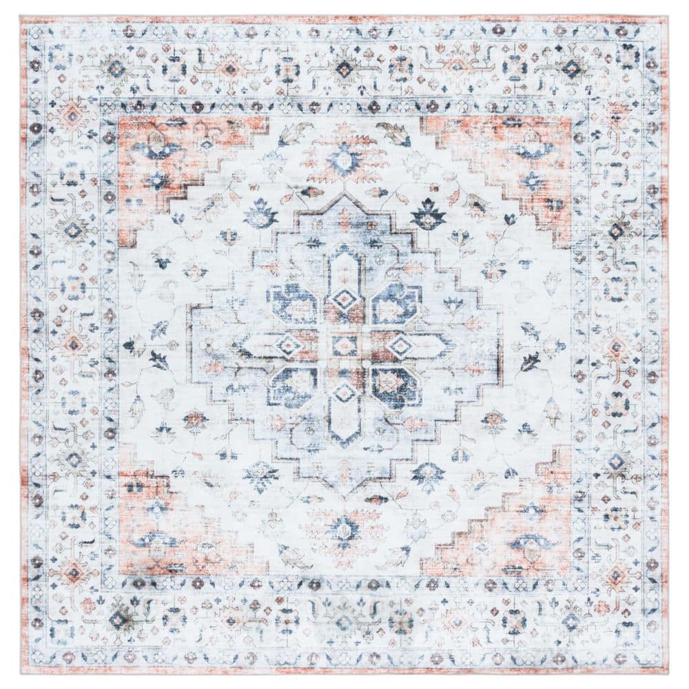 SAFAVIEH Martha Stewart Washable Sage/Light Rust 6 ft. x 6 ft. Machine ...