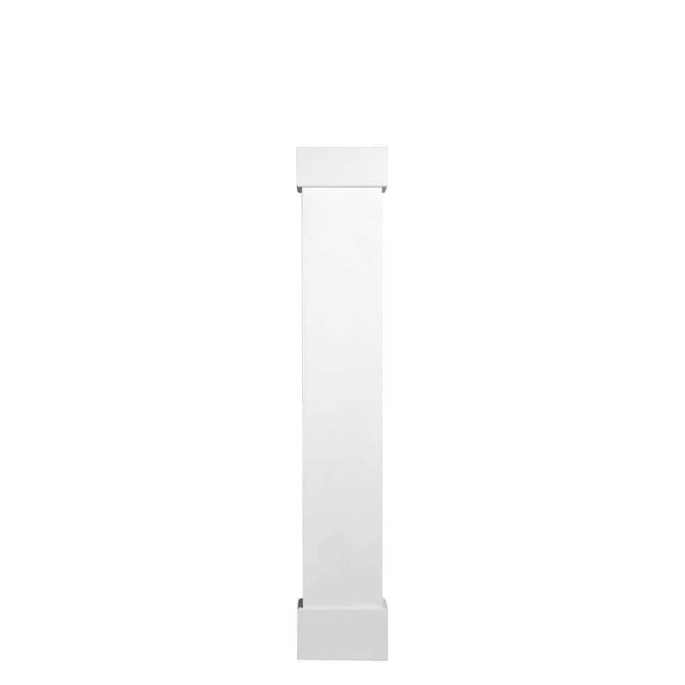 12 in. x 12 ft. Premium Square PVC Column Wrap Kit-Modern Series ...