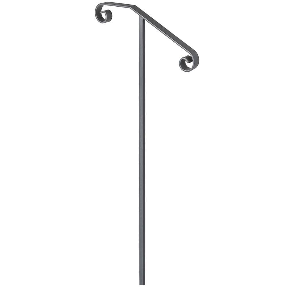 VEVOR Single Post Handrail Wrought Iron Post Fits 1 or 2 Steps ...