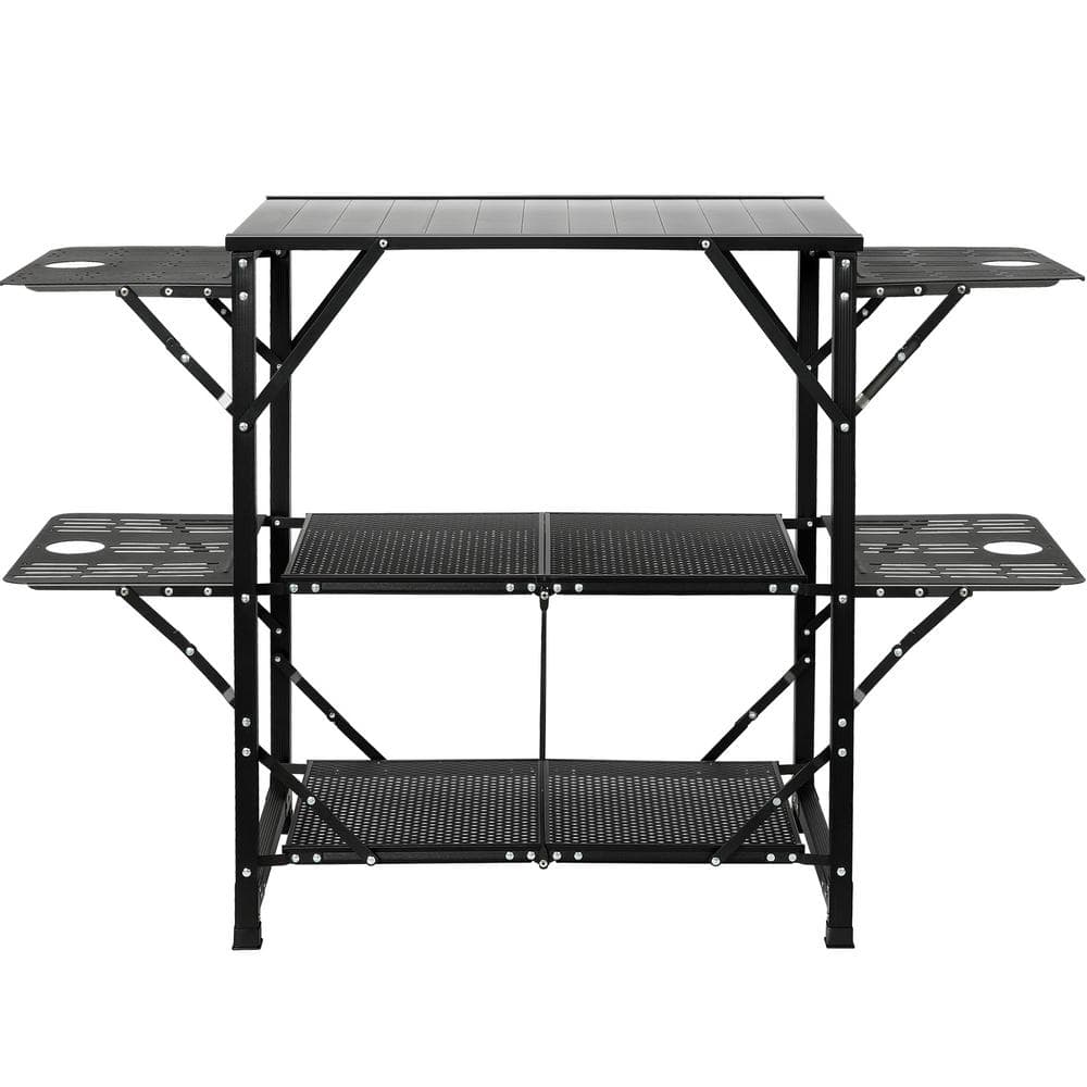 SKYSHALO Camping Kitchen Table, 1-piece Folding Portable Cook Station ...