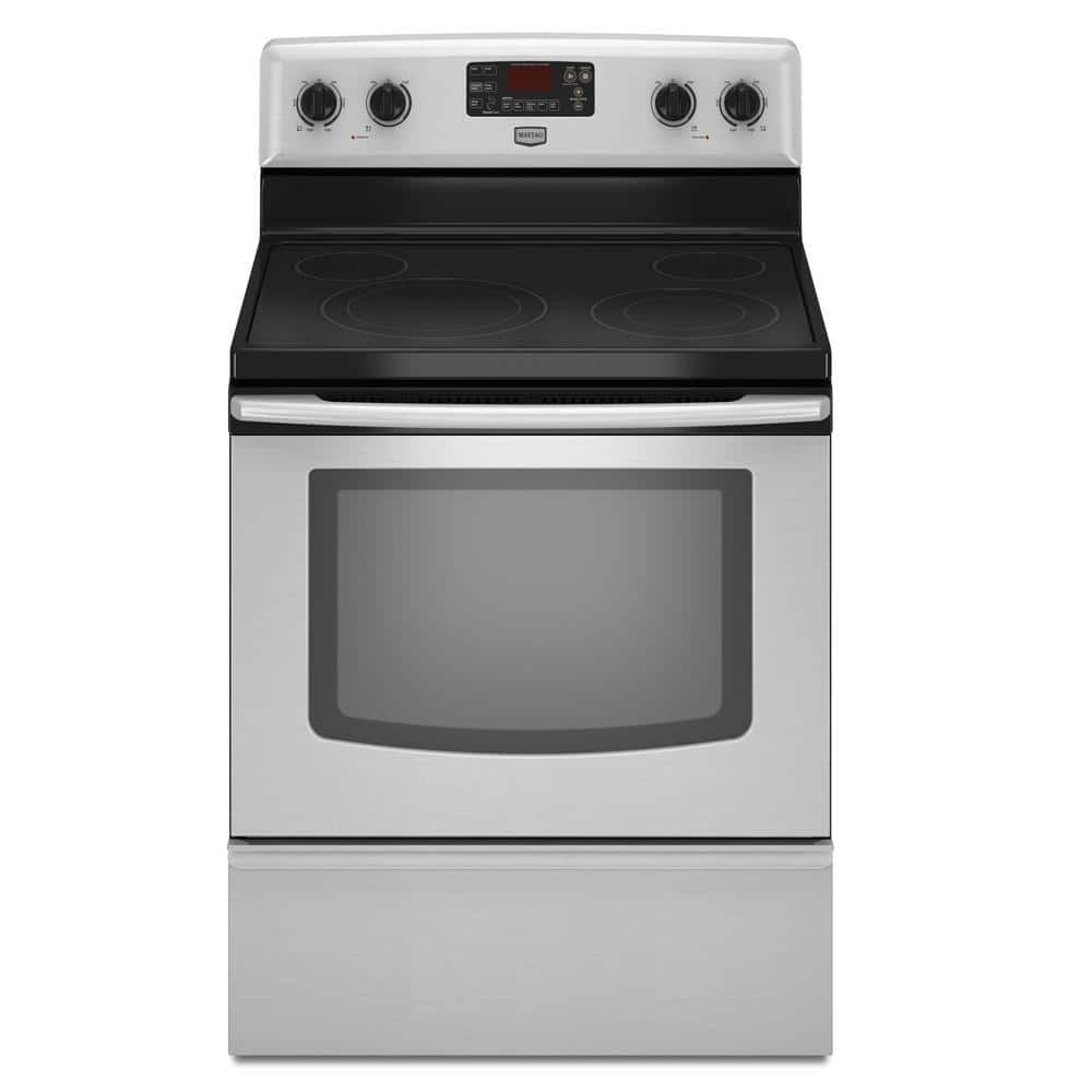 Maytag 30 in. Self-Cleaning Freestanding Electric Convection Range in ...