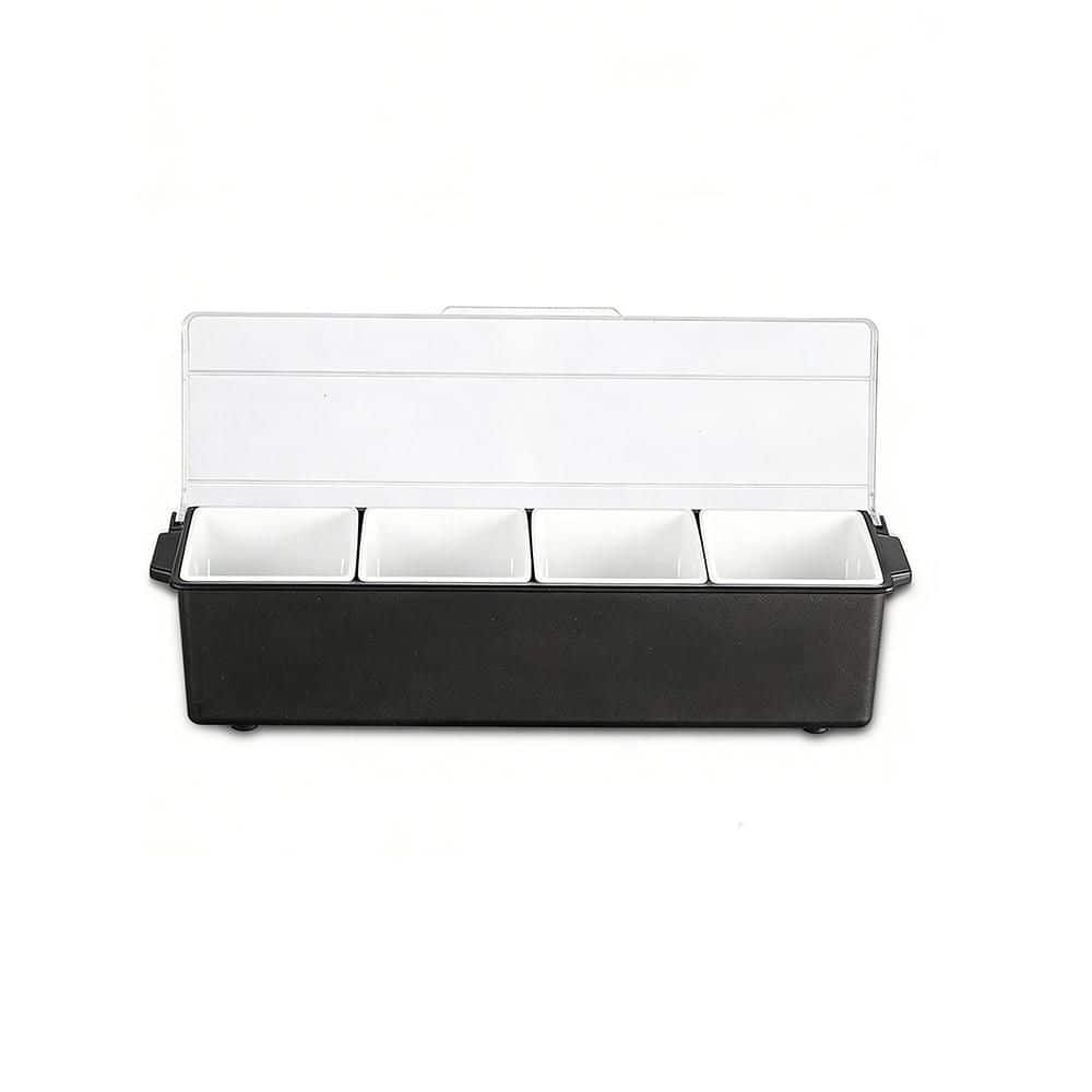 Tahanbath 4-Compartment Chilled Condiment Server Ice Cooled Garnish ...