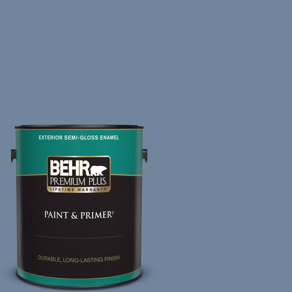BEHR PREMIUM PLUS 1 gal. #S520-5 Thundercloud Semi-Gloss Enamel ...