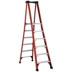 Louisville Ladder 4 ft. Fiberglass Pinnacle PRO Platform Ladder with ...