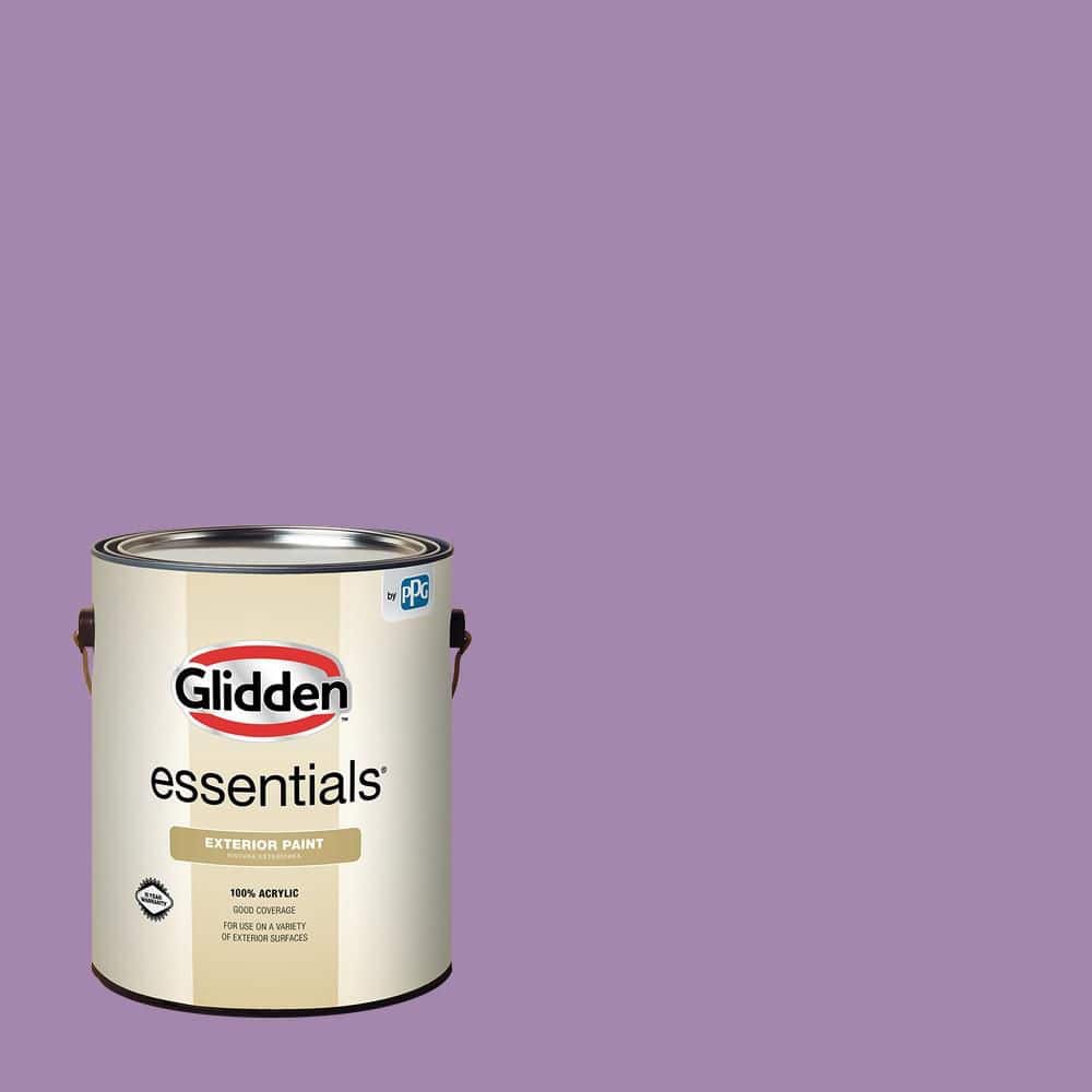 Glidden Essentials 1 gal. PPG1176-5 Violet Eclipse Satin Exterior Paint ...