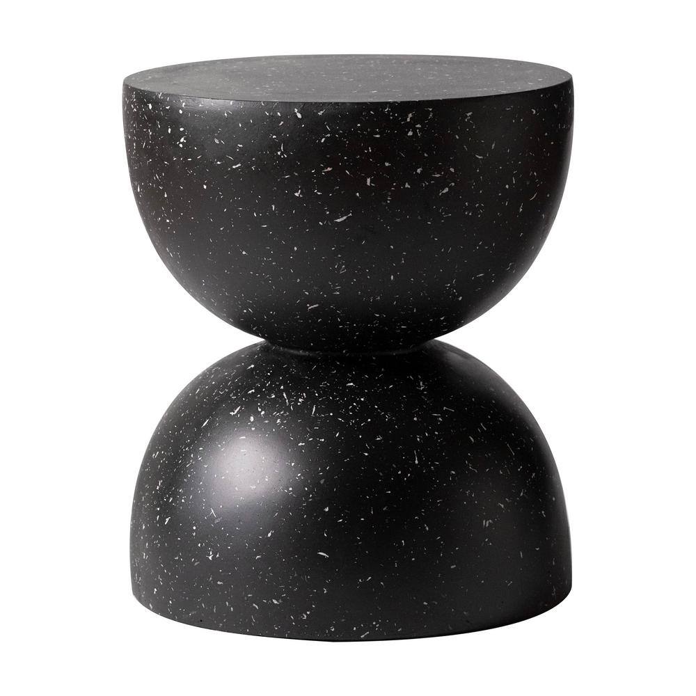 Leisuremod Minimalist Side Table in Fiber stone Hourglass Accent Table ...