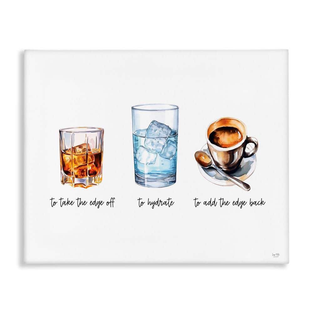 Stupell Industries Funny Whiskey and Coffee by Lux plus Me Designs Unframed Food Graphic Art ...